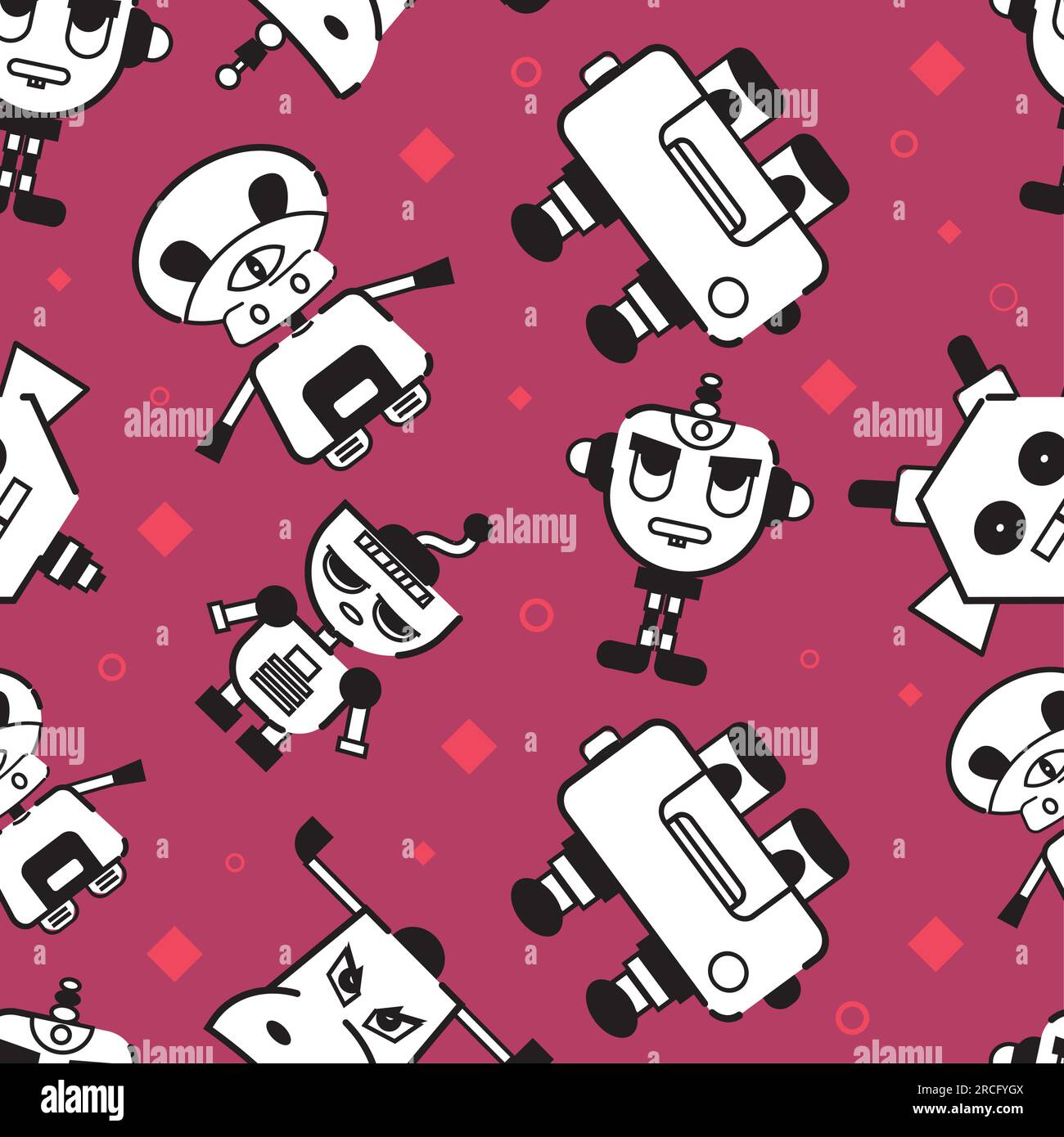 Seamless pattern background with robot toy icons Vector Stock Vector ...