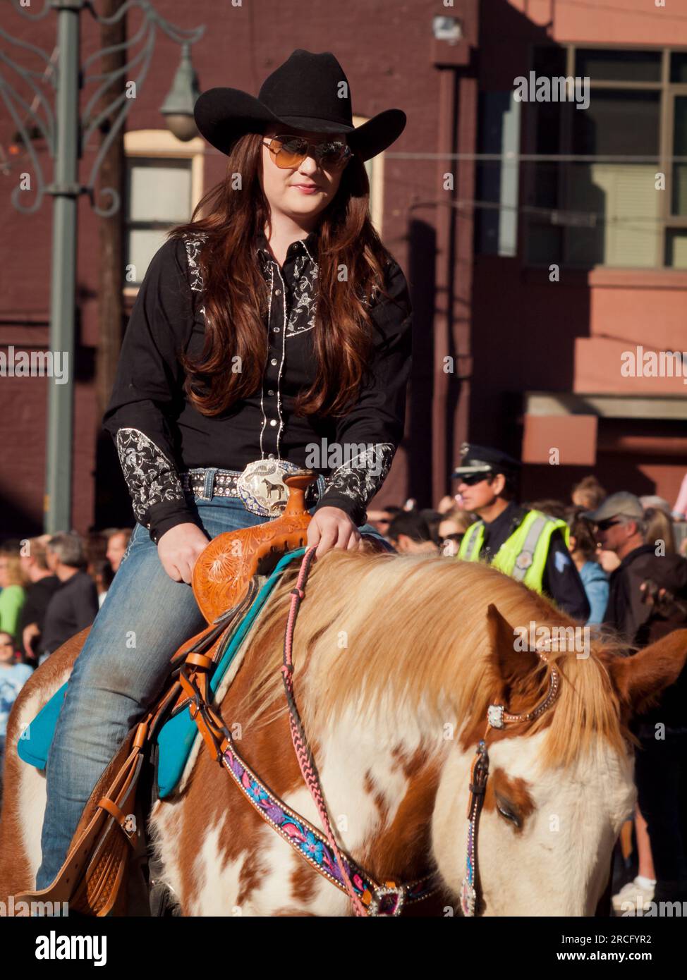 Cowgirl smiling stock hi-res stock photography and images - Alamy