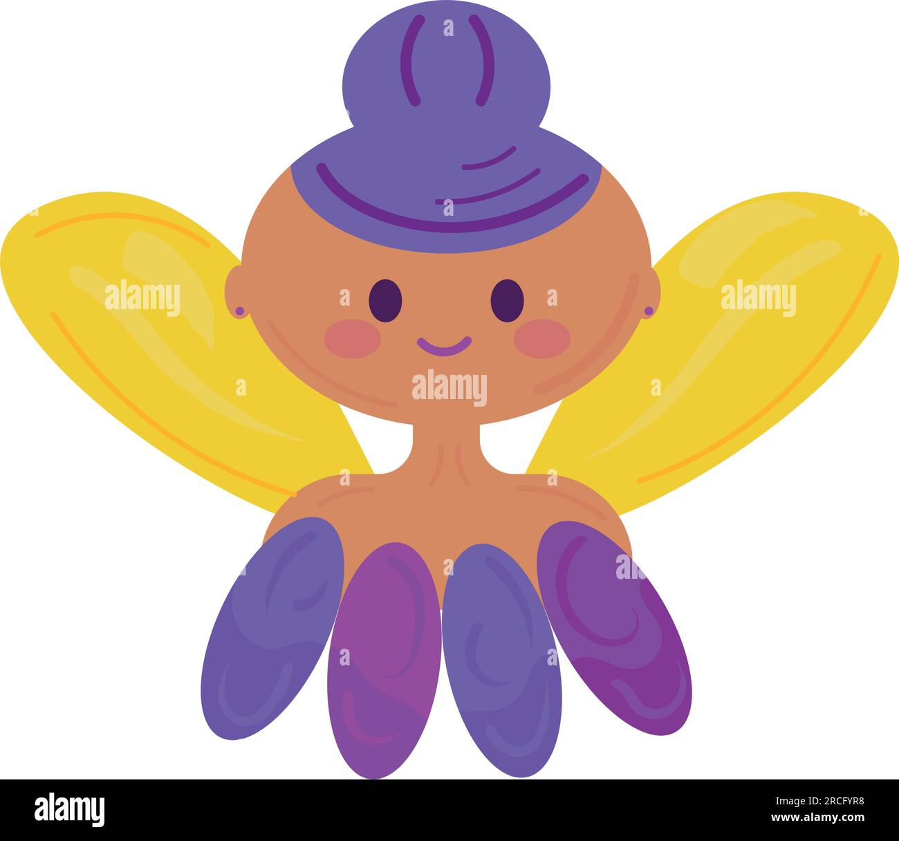 Isolated cute female fairy character sketch icon Vector Stock Vector ...