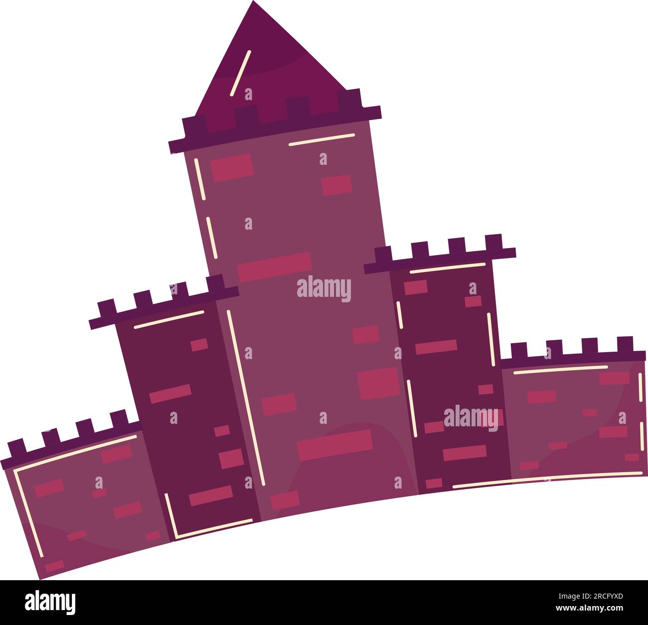 Isolated cute medieval castle sketch icon Vector Stock Vector Image ...