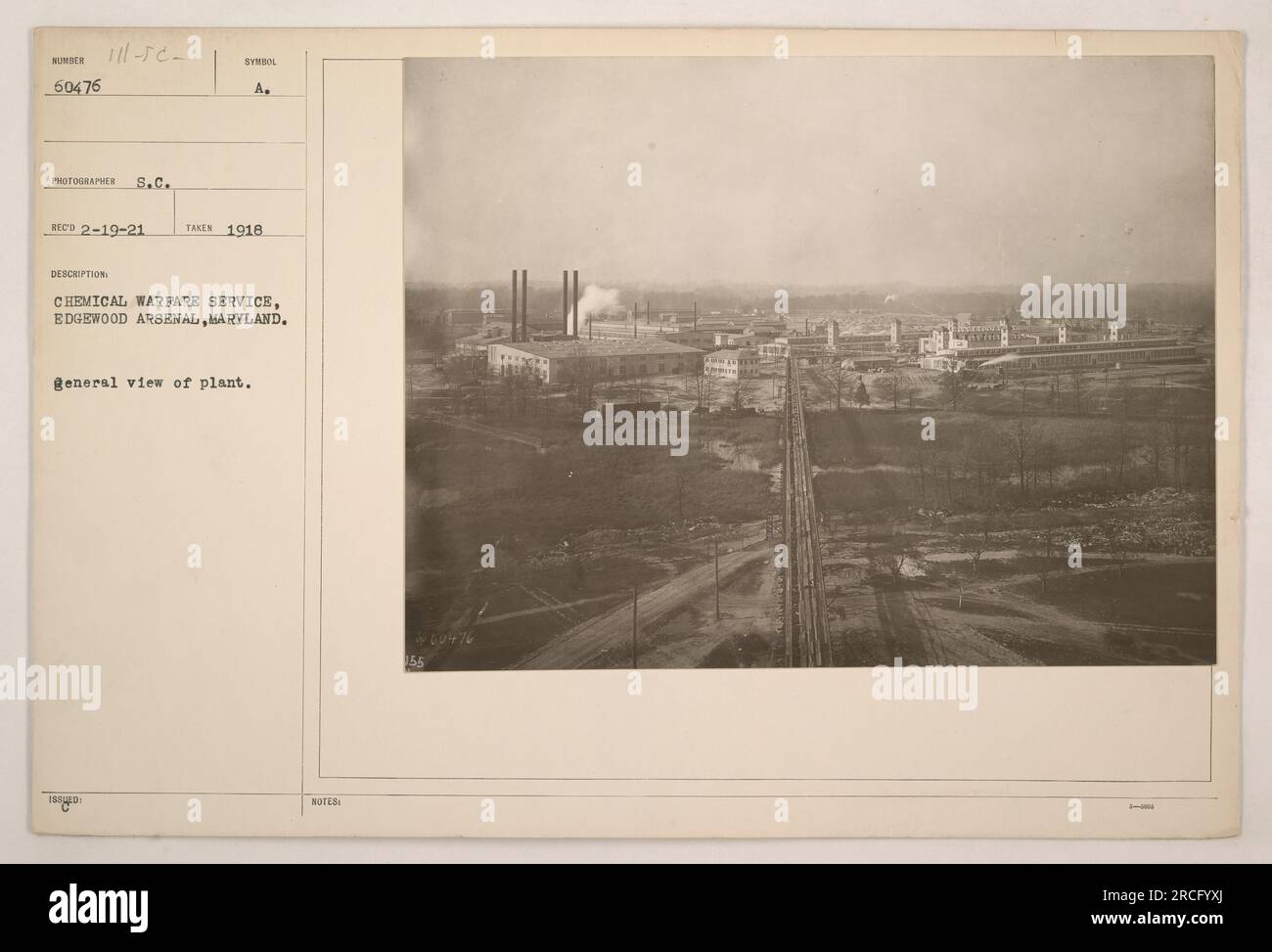 Aerial view of Plant Number 60476 at Edgewood Arsenal in Maryland ...