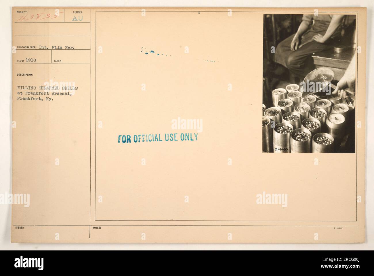 Soldiers at Prankfort Arsenal, Frankfort, Kentucky, filling shrapnel ...