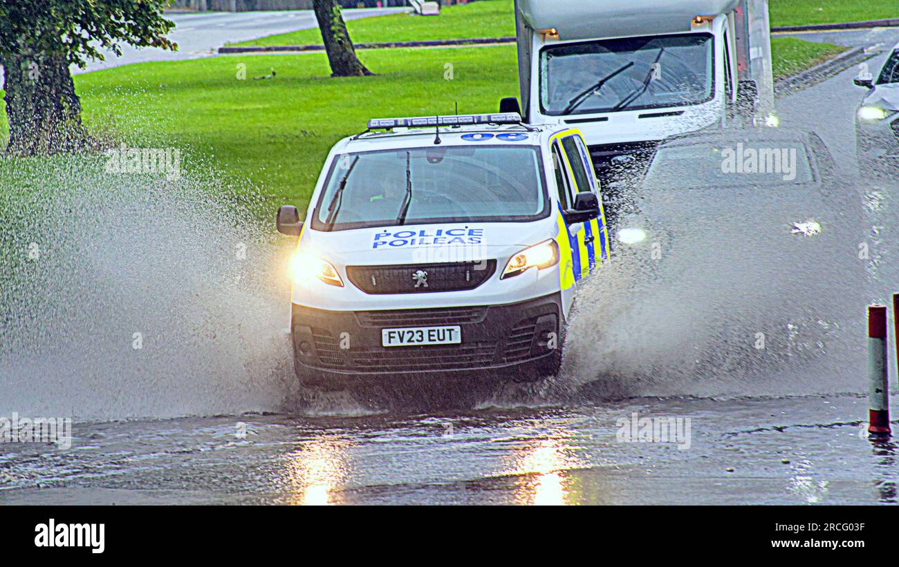 Glasgow, Scotland, UK 14th July, 2023. UK Weather: Heavy rain saw ...