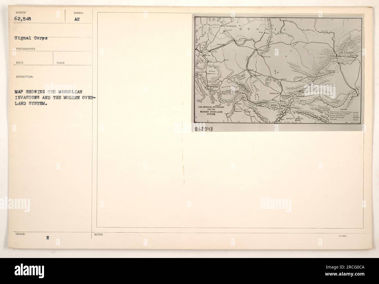"Military map illustrating the Mongolian invasions and the modern ...