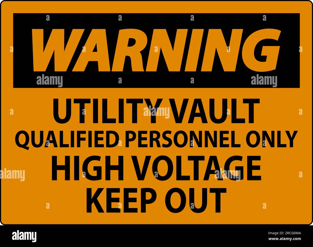 Warning Sign Utility Vault - Qualified Personnel Only, High Voltage ...