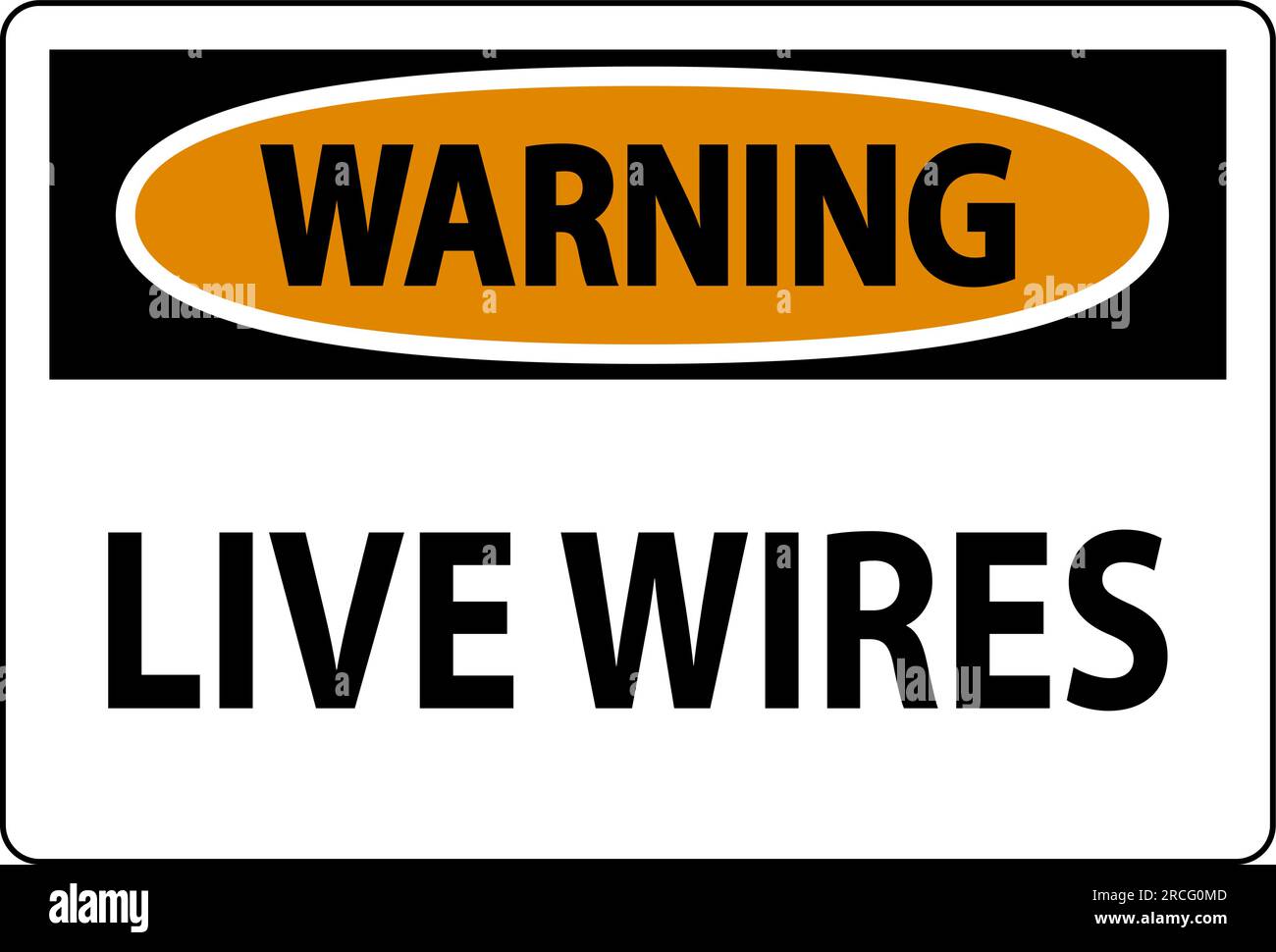Warning Sign Live Wires On White Background Stock Vector Image & Art ...