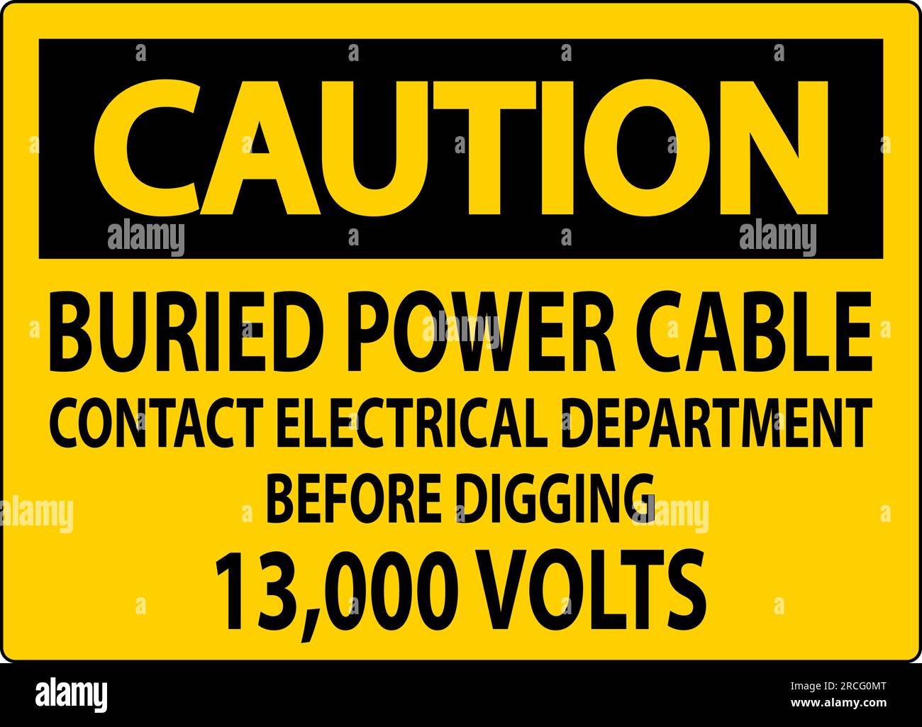 Caution Sign Buried Power Cable Contact Electrical Department Before ...