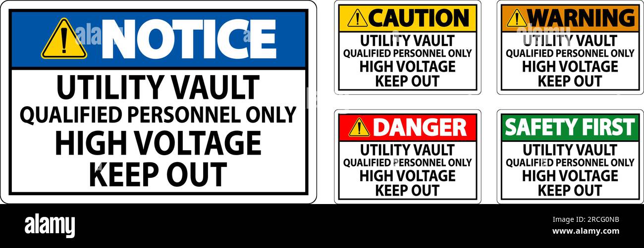 Danger Sign Utility Vault - Qualified Personnel Only, High Voltage Keep ...