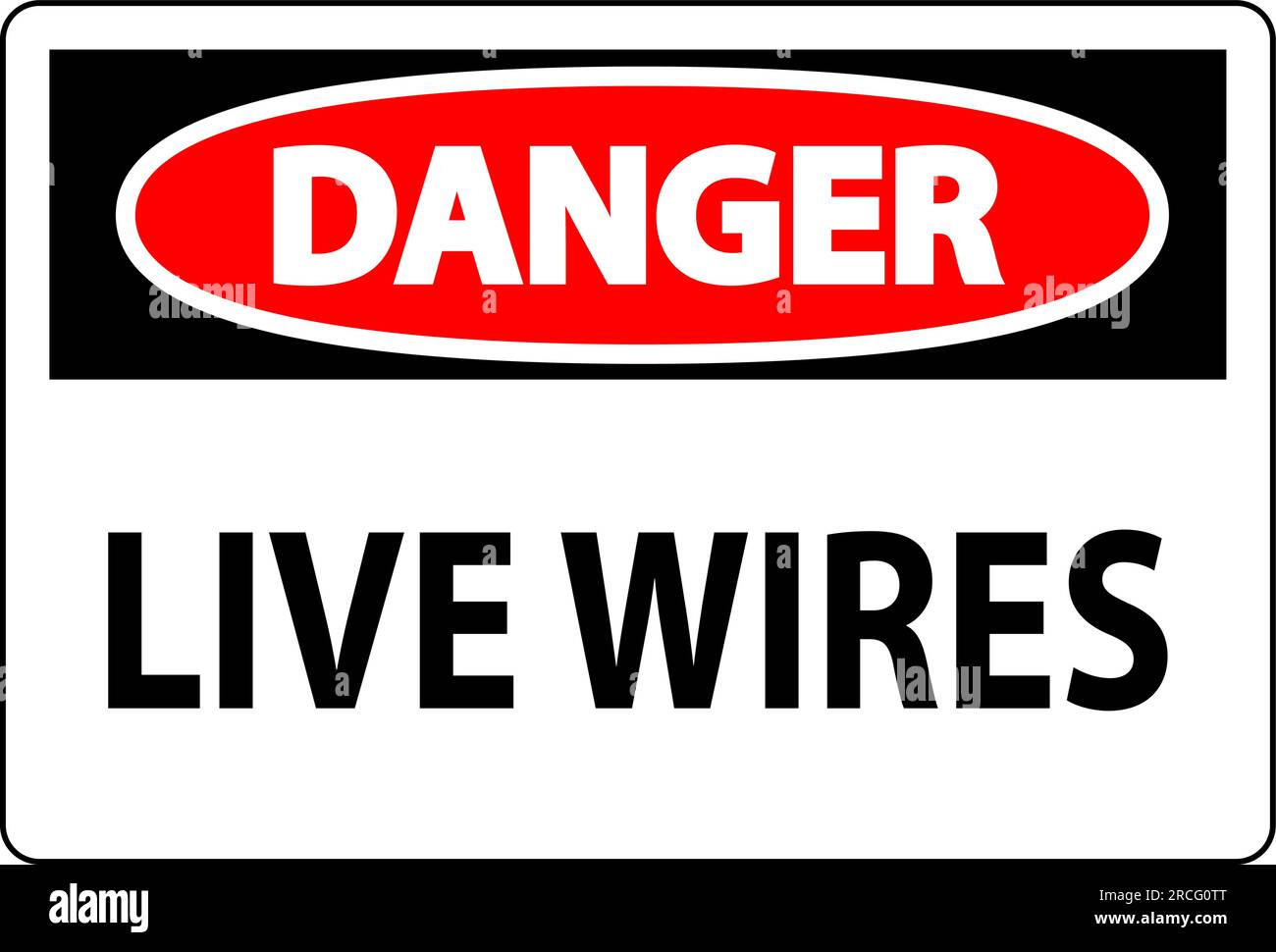 Danger Sign Live Wires On White Background Stock Vector Image & Art - Alamy