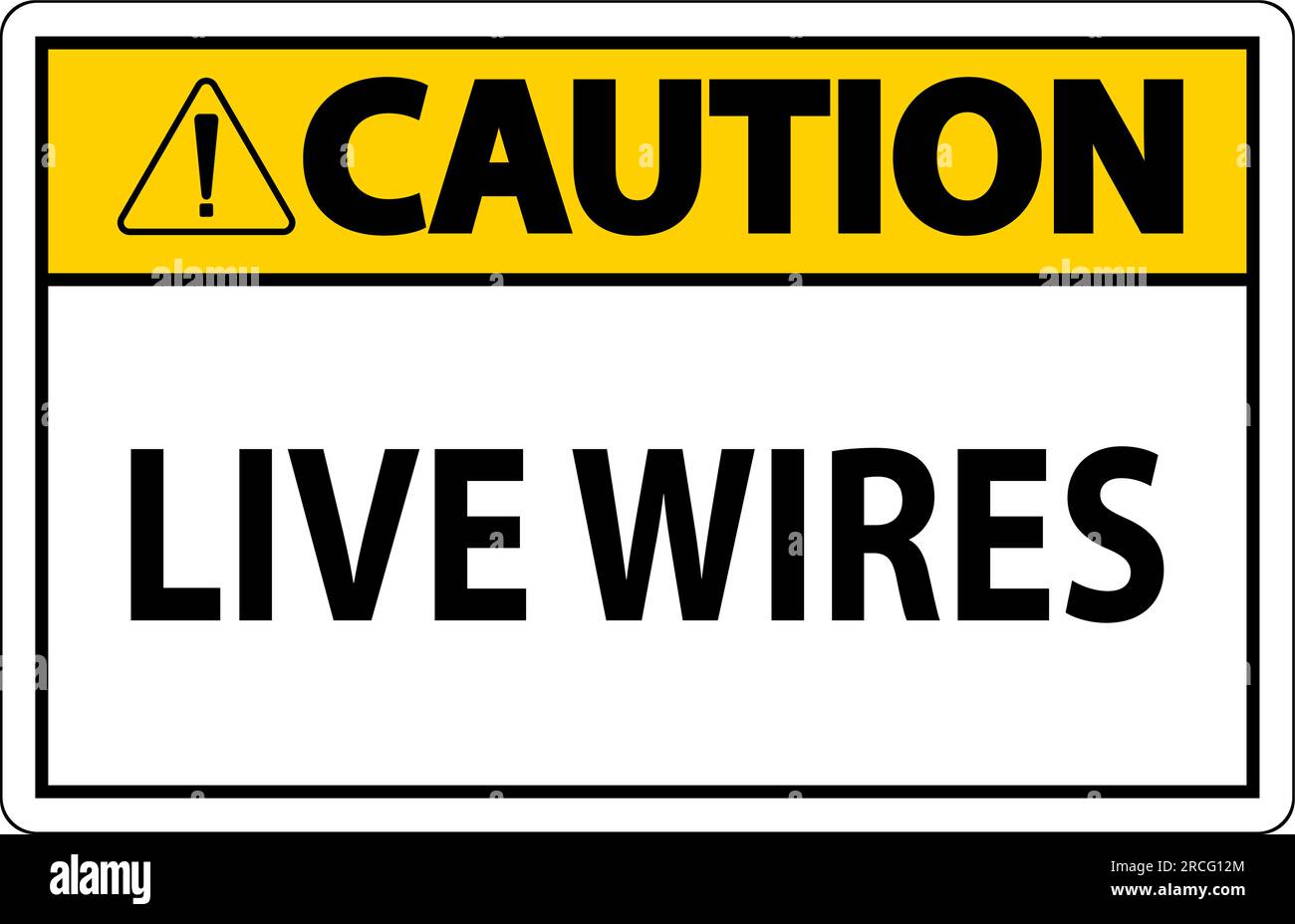 Caution Sign Live Wires On White Background Stock Vector Image & Art ...
