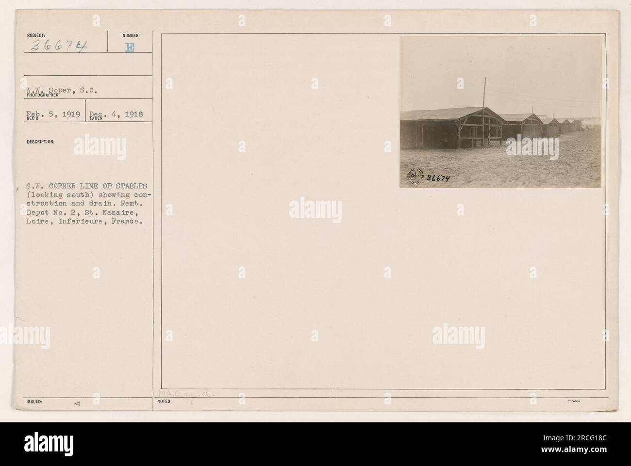 Construction and drainage of stable line in Remt. Depot No. 2, St ...