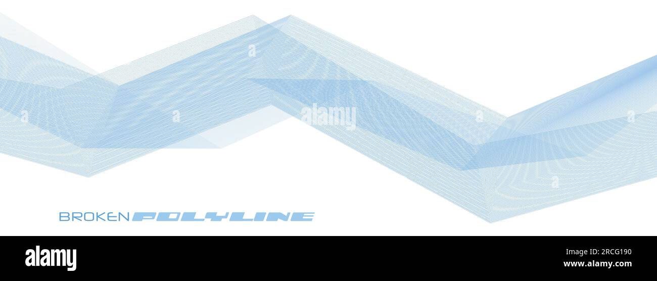 Abstract light blue complicated broken line with moire effect. Wide ...