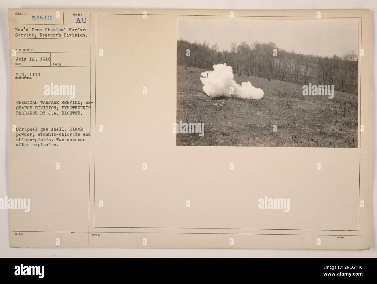 Image shows a shrapnel gas shell designed and researched by J.A ...