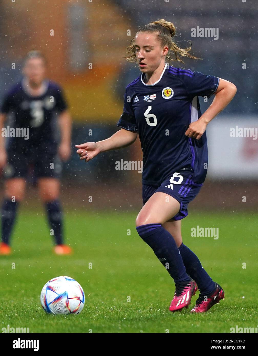 Scotland's Kirsty MacLean during the women's friendly match at Kilmac ...