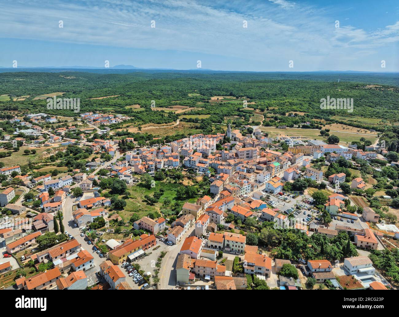 Aerial View of Bale's Historic Core with the Virgin Mary Church Stock ...
