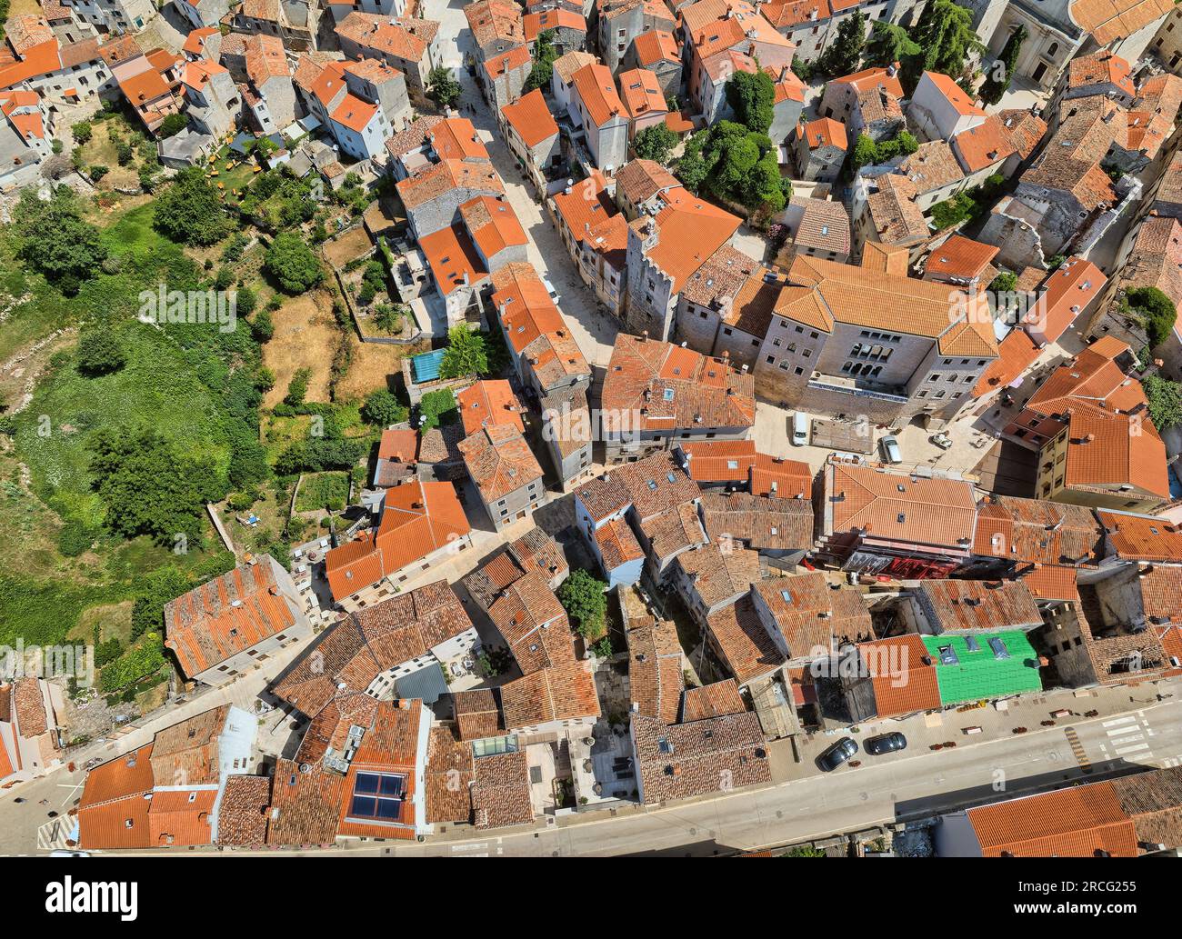 Aerial View of Bale's Historic Core with the Virgin Mary Church Stock ...
