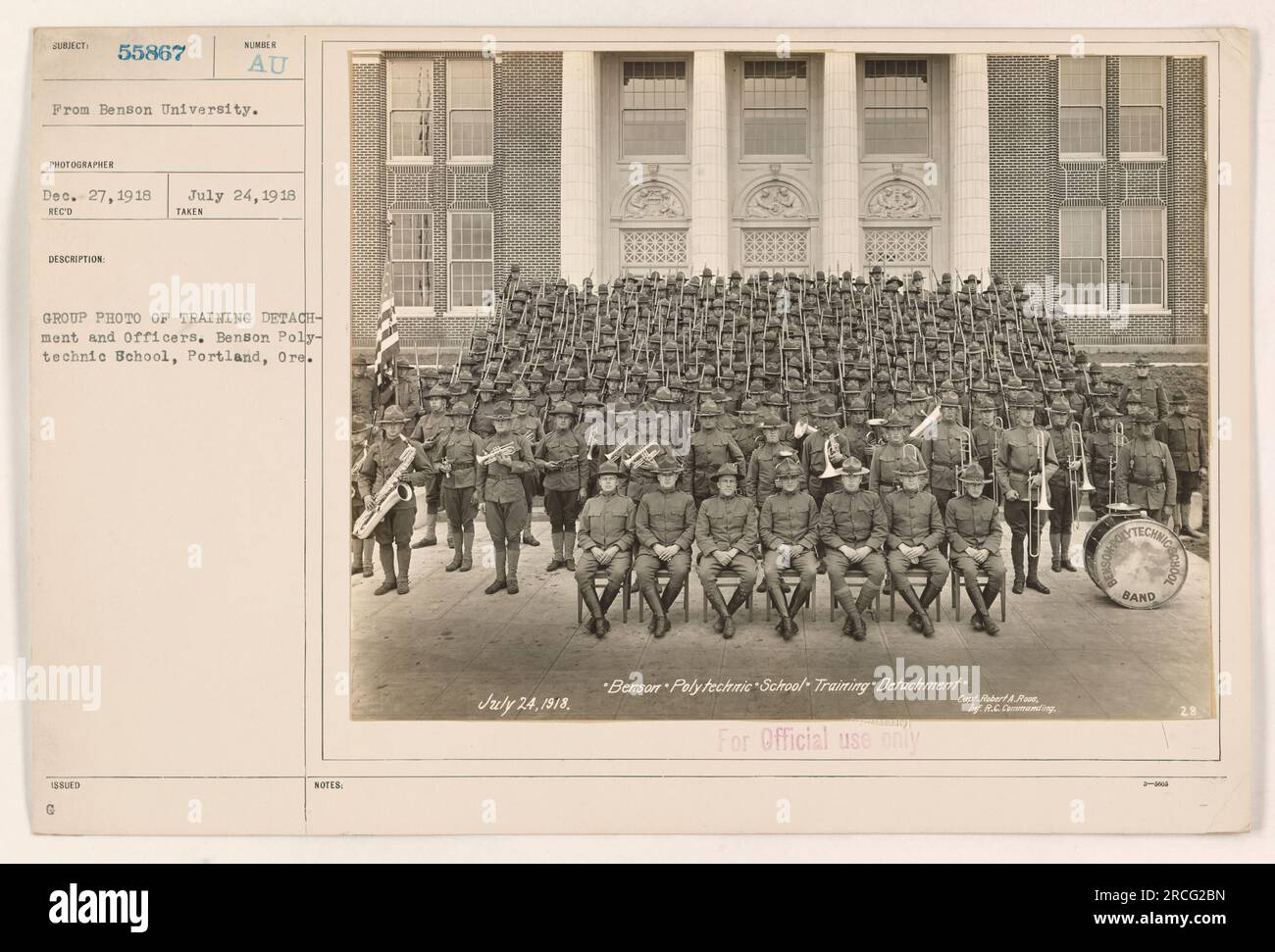 Group photo of the Training Detachment and officers at Benson ...