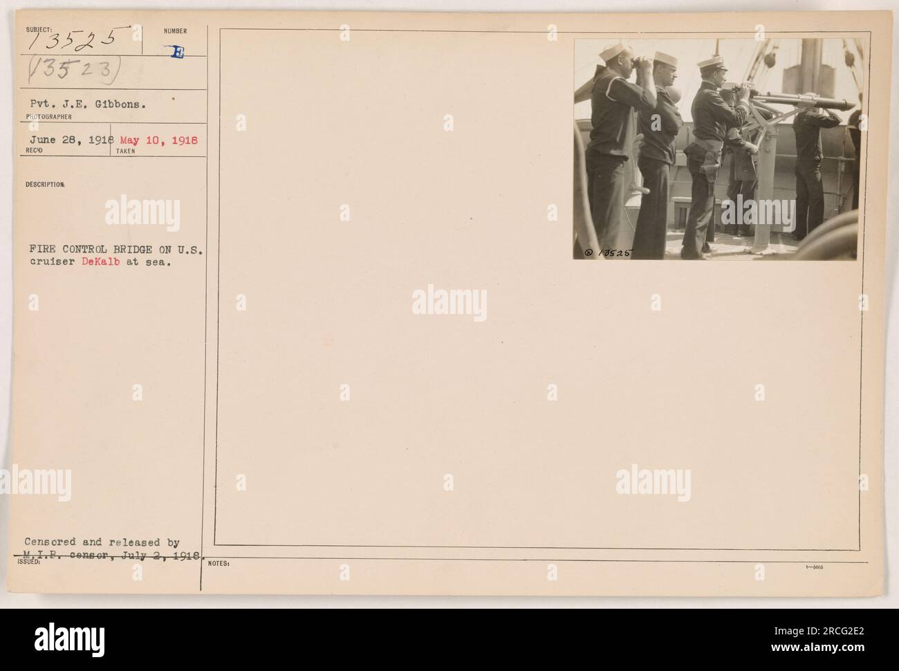 US private J.E. Gibbons was photographed on June 28, 1918, on the ...