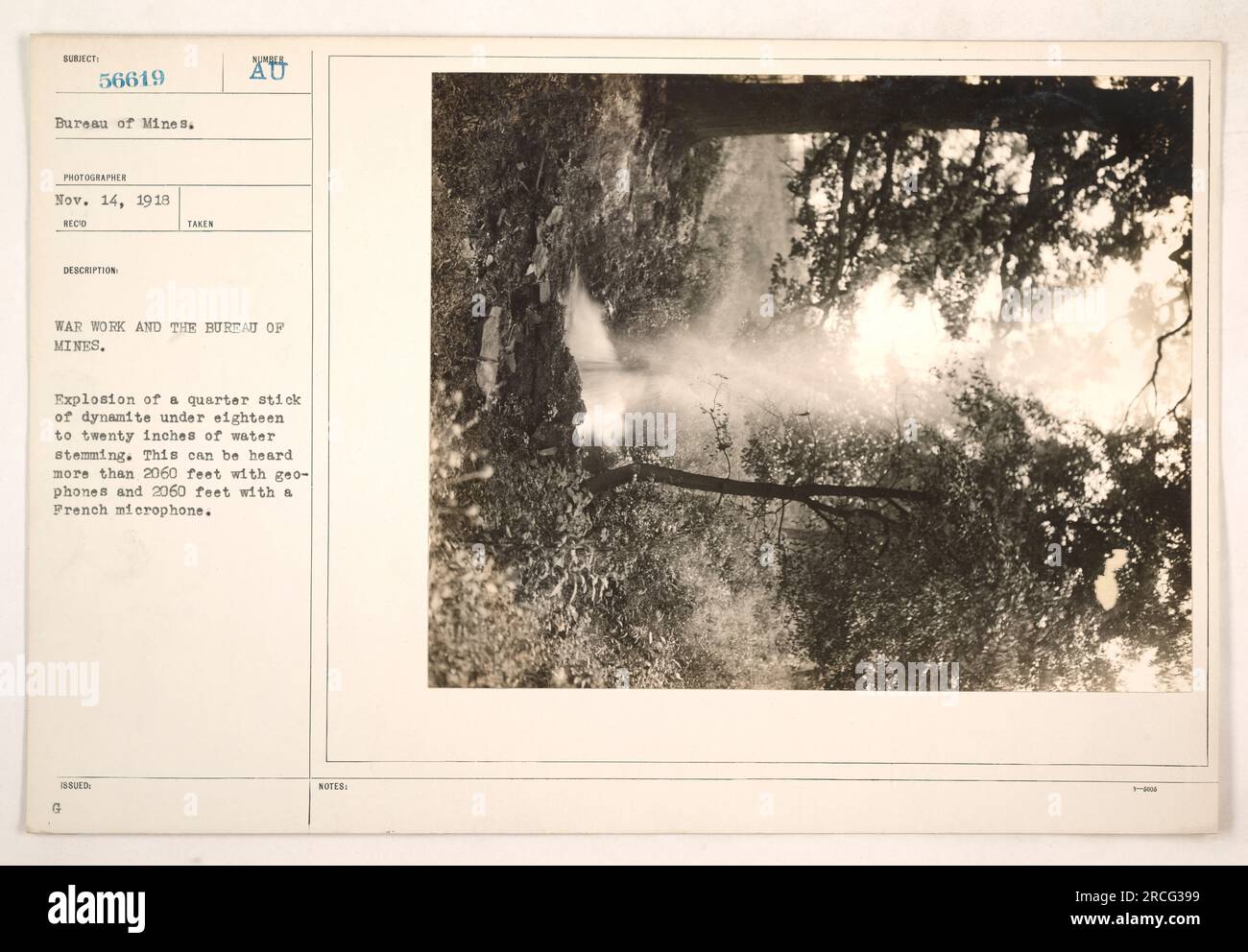 Explosion of a quarter stick of dynamite under water during war work ...