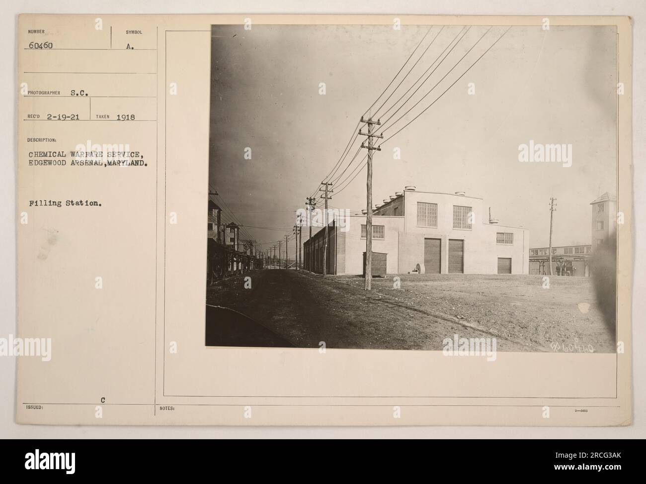 A photograph of a filling station at Edgewood Arsenal in Maryland, used ...