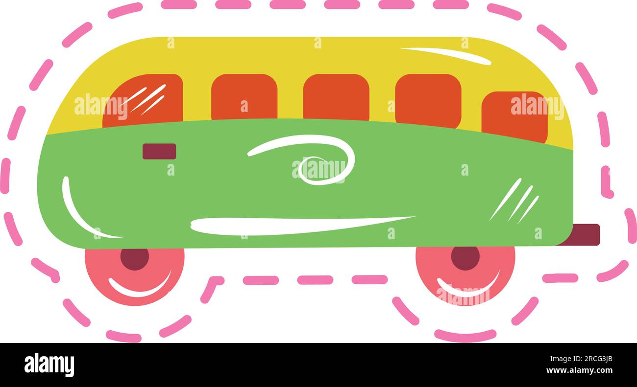 Isolated colored groovy van sketch sticker icon Vector Stock Vector ...