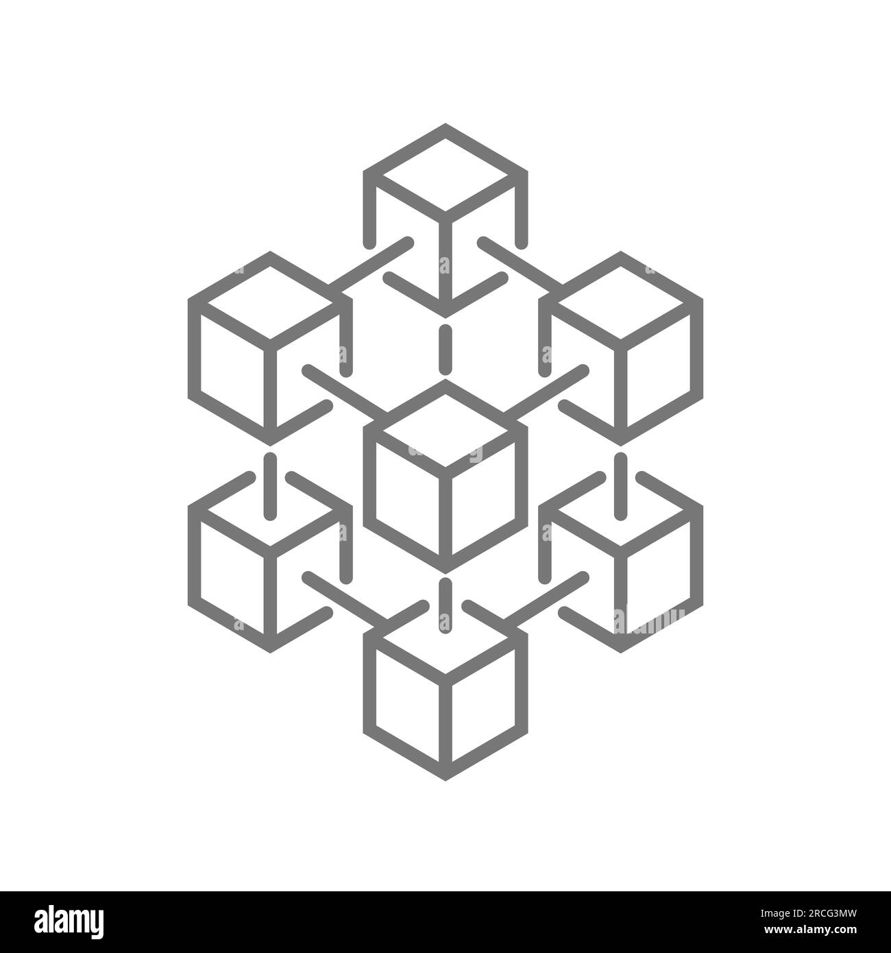 Geometric 3d Object Vector Illustration 3d Cube Idea Blockchain