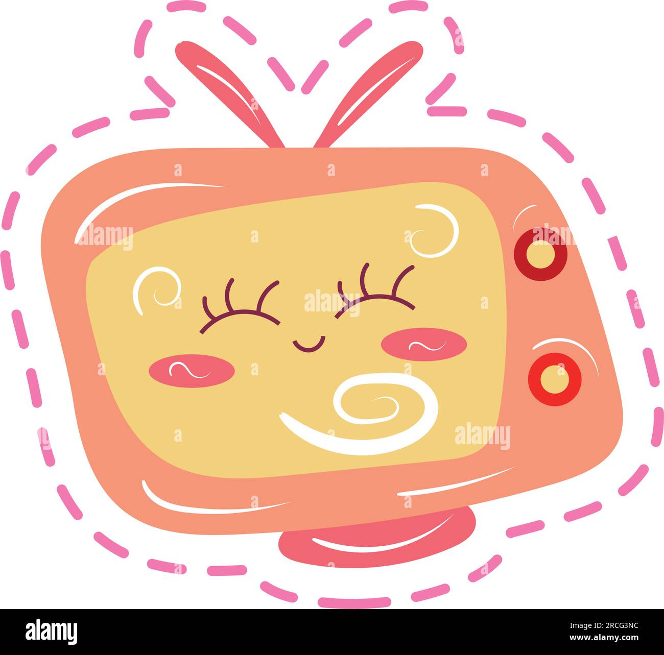 Isolated colored cute television sketch emoji icon Vector Stock Vector ...