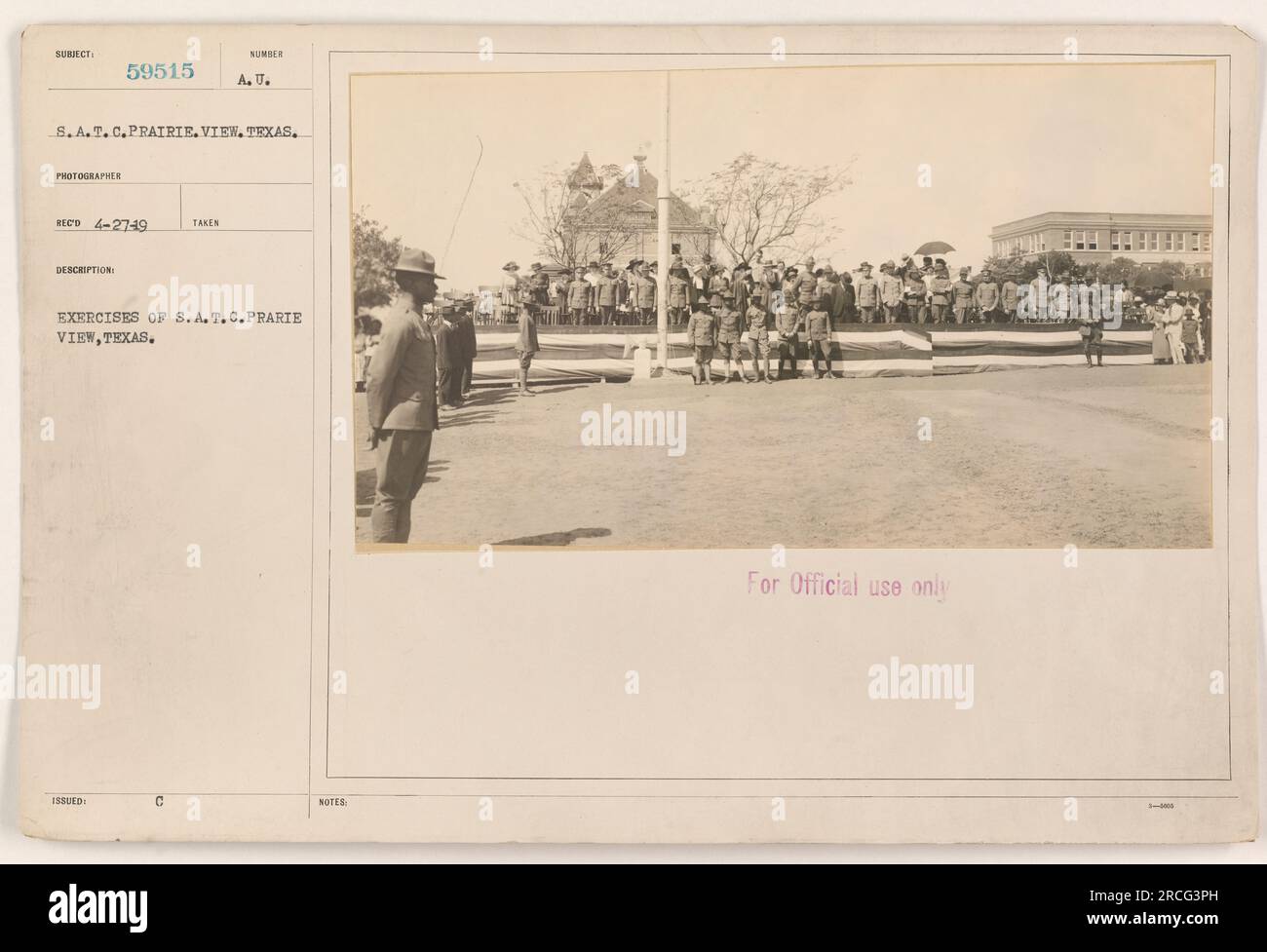 Cadets of the Student Army Training Corps (SATC) in Prairie View, Texas ...