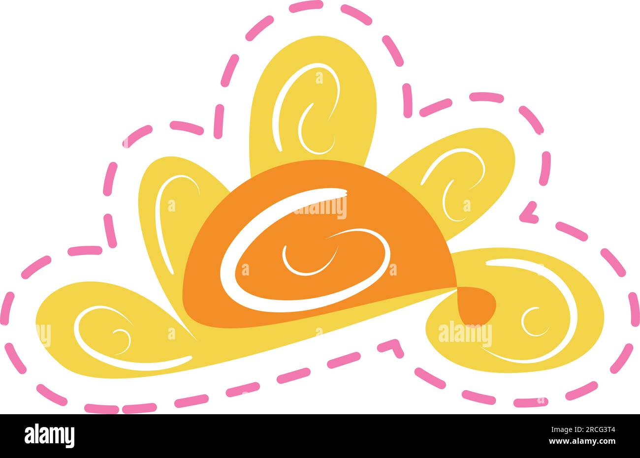 Isolated colored groovy sun sketch sticker icon Vector Stock Vector ...