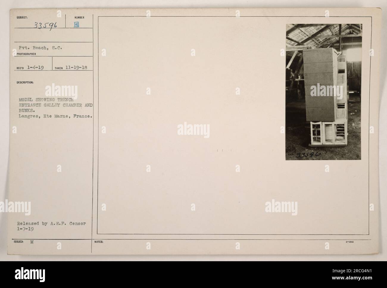 Soldiers inside a trench at Langres, Hte Marne, France. The photograph ...