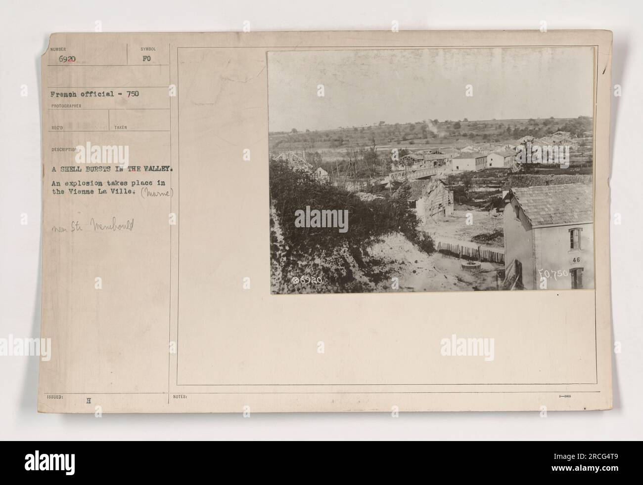 A shell burst captured in Vienne La Ville, France. The photograph shows ...