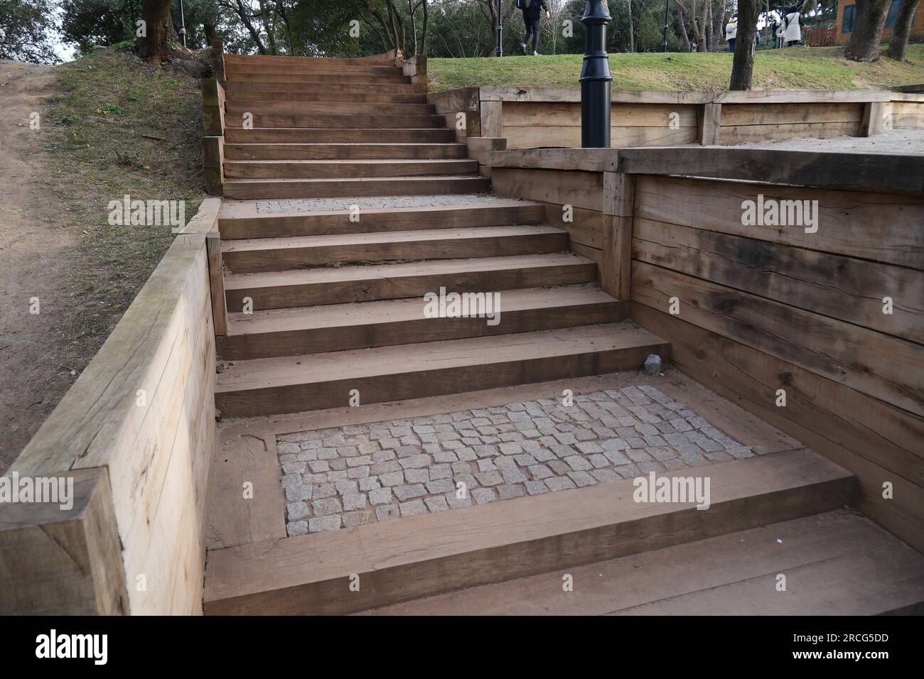 Large stairs stairway staircase in public city park in istanbul Stock ...