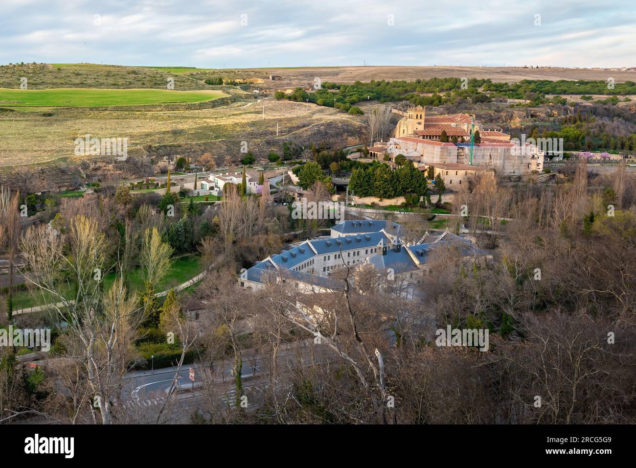 Aerial view of the Mint and Santa Maria del Parral Monastery - Segovia ...