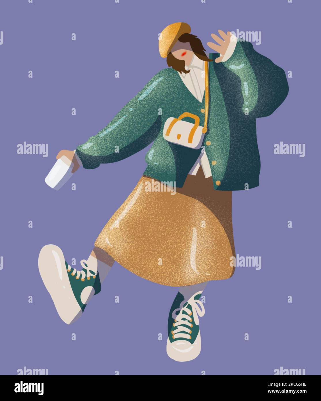 Lady Dancing with Coffee Stock Photo - Alamy