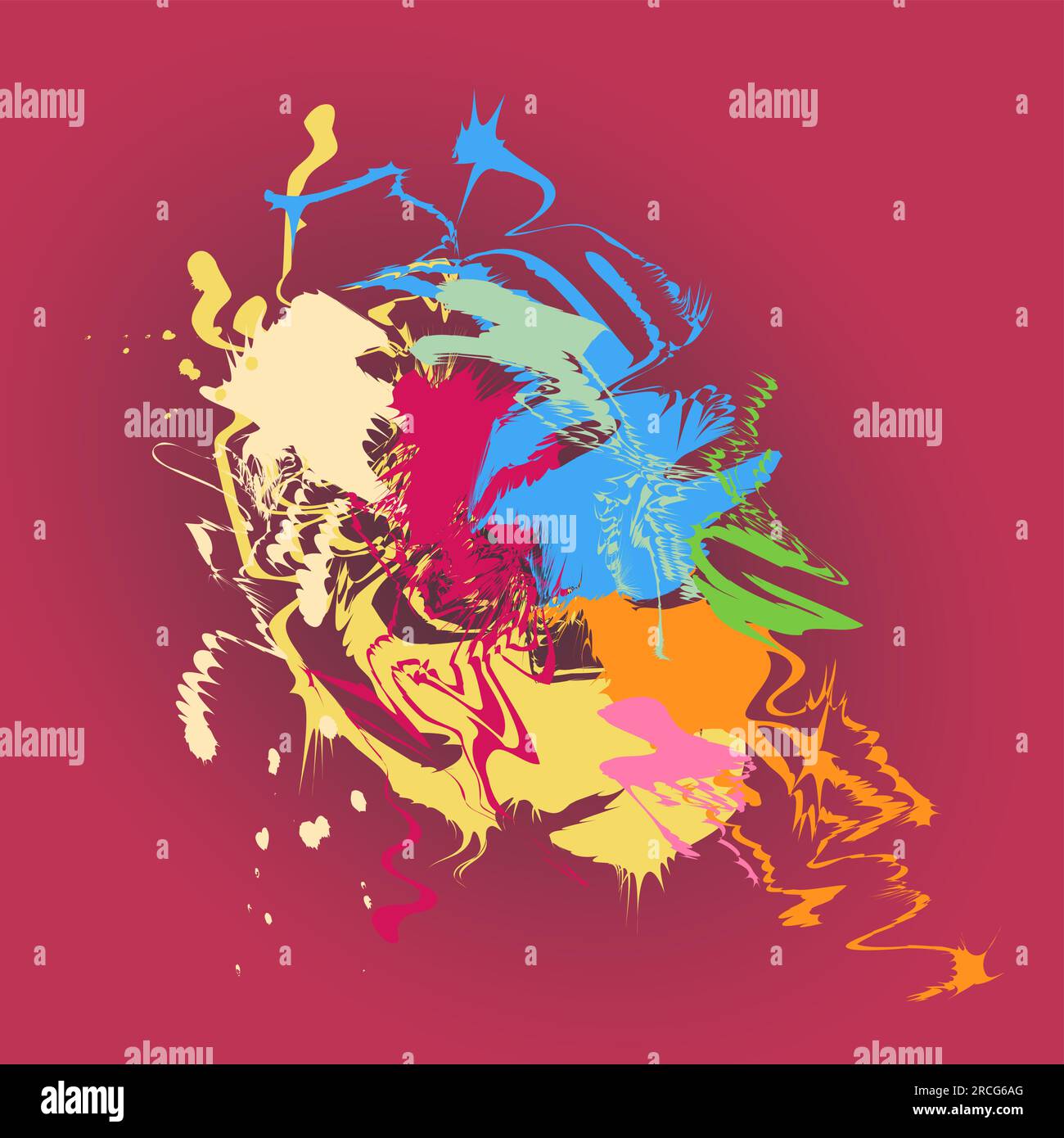 Abstract colorful splash background. Optical illusion. Psychedelic abstract art. Vector ...