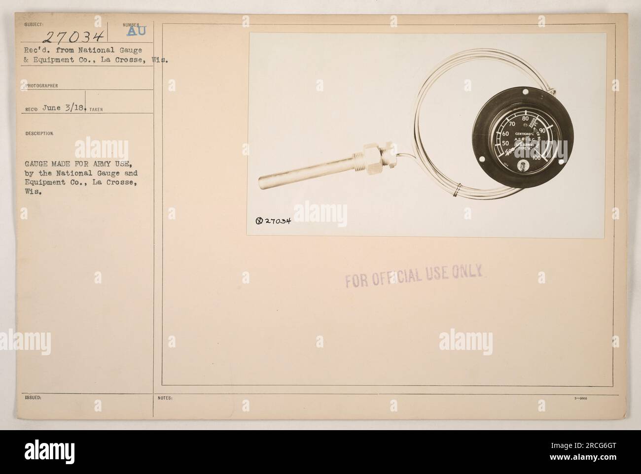 A gauge made specifically for military use by the National Gauge and ...