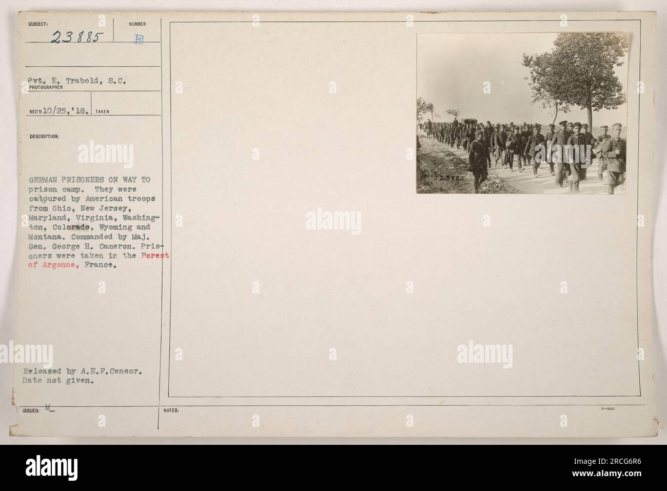 Pvt. E. Trabold, 8. C. took this photograph of captured German ...