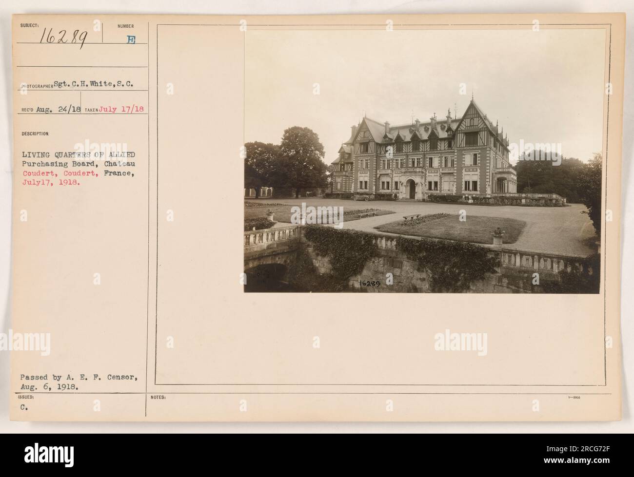 Living quarters of Allied Purchasing Board at Chateau Coudert in ...