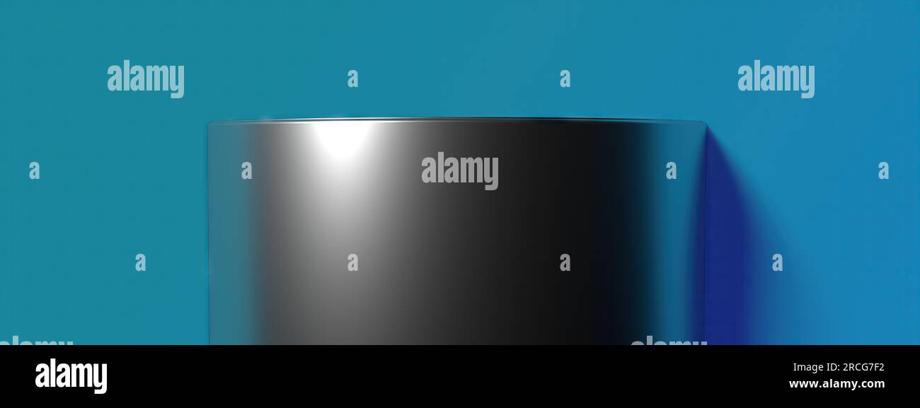 Metal Cylinder Modern Art Contemporary Space Blue and Gray Abstract ...