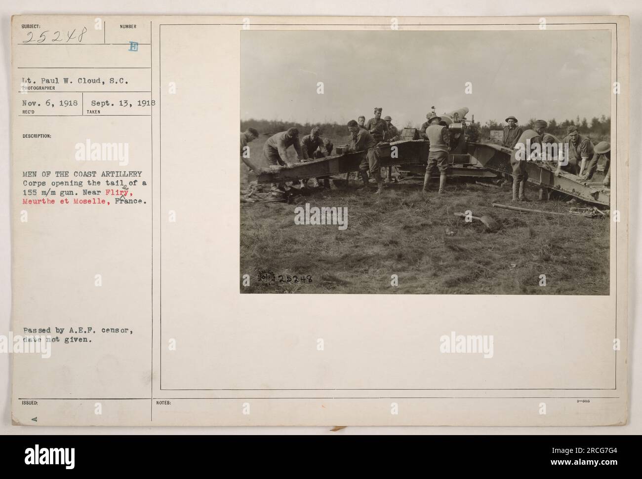 Men of the Coast Artillery Corps opened the tail of a 155mm gun near ...