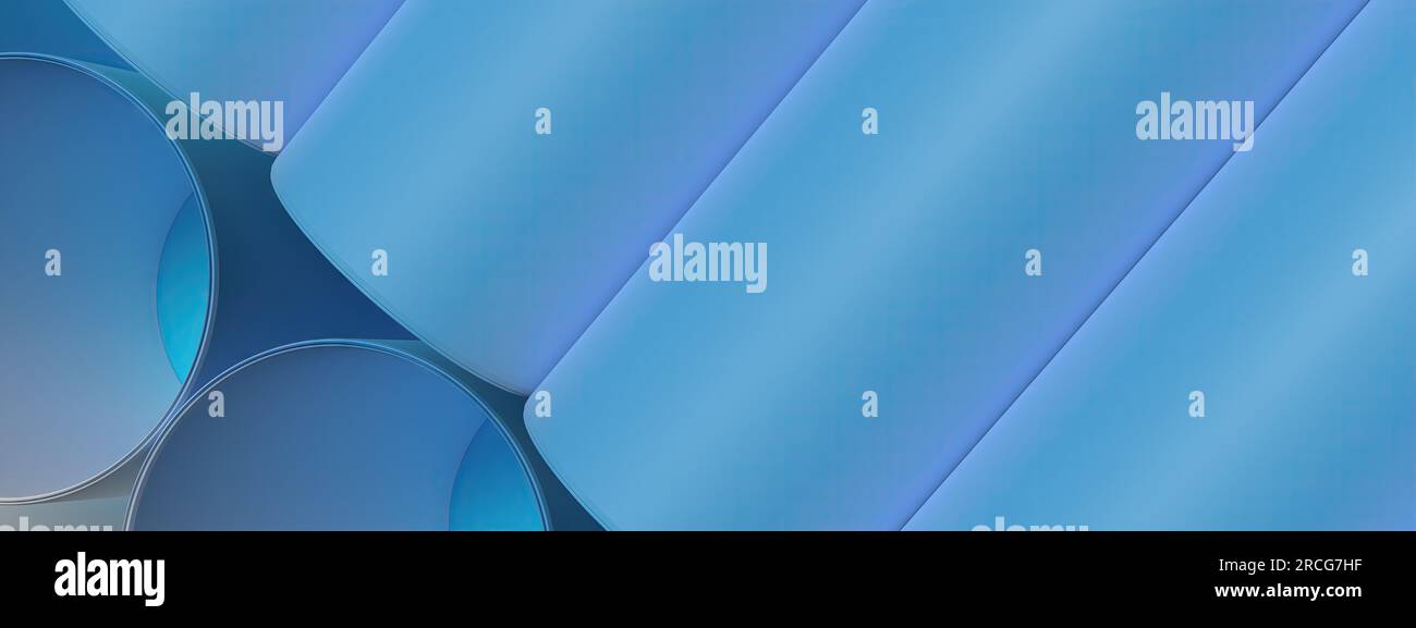 Enlarged oblique cylinder Contemporary geometry perspective Blue and ...