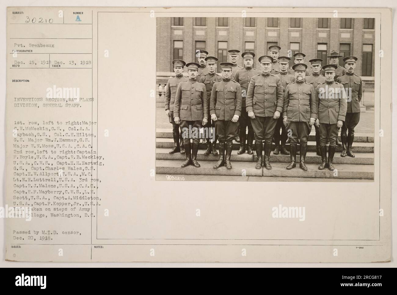 Group of military officers from the War Plans Division, General Staff ...