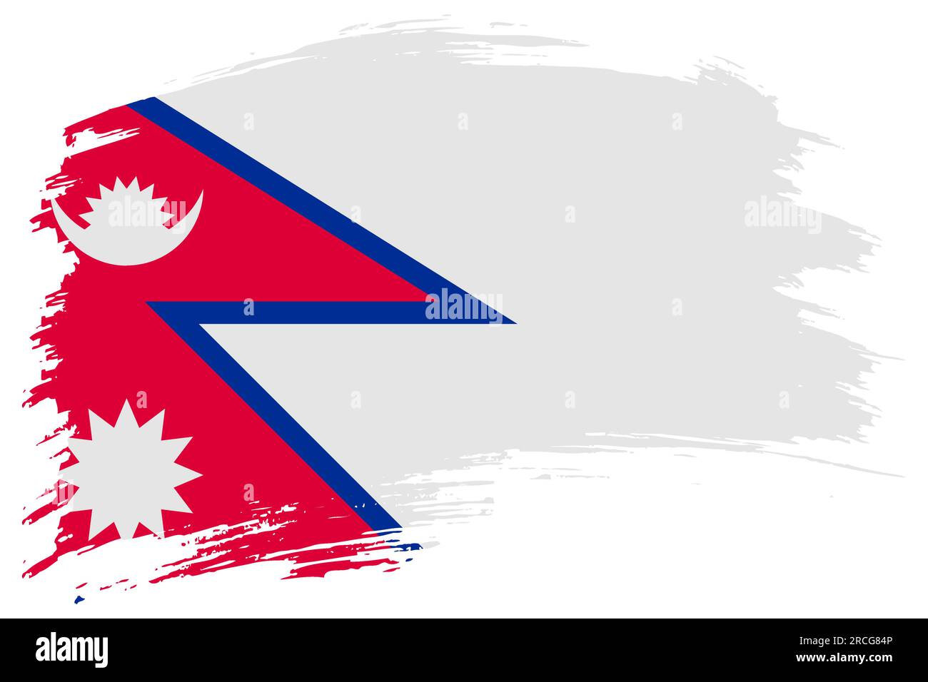 Nepal brush stroke flag vector background. Hand drawn grunge style ...