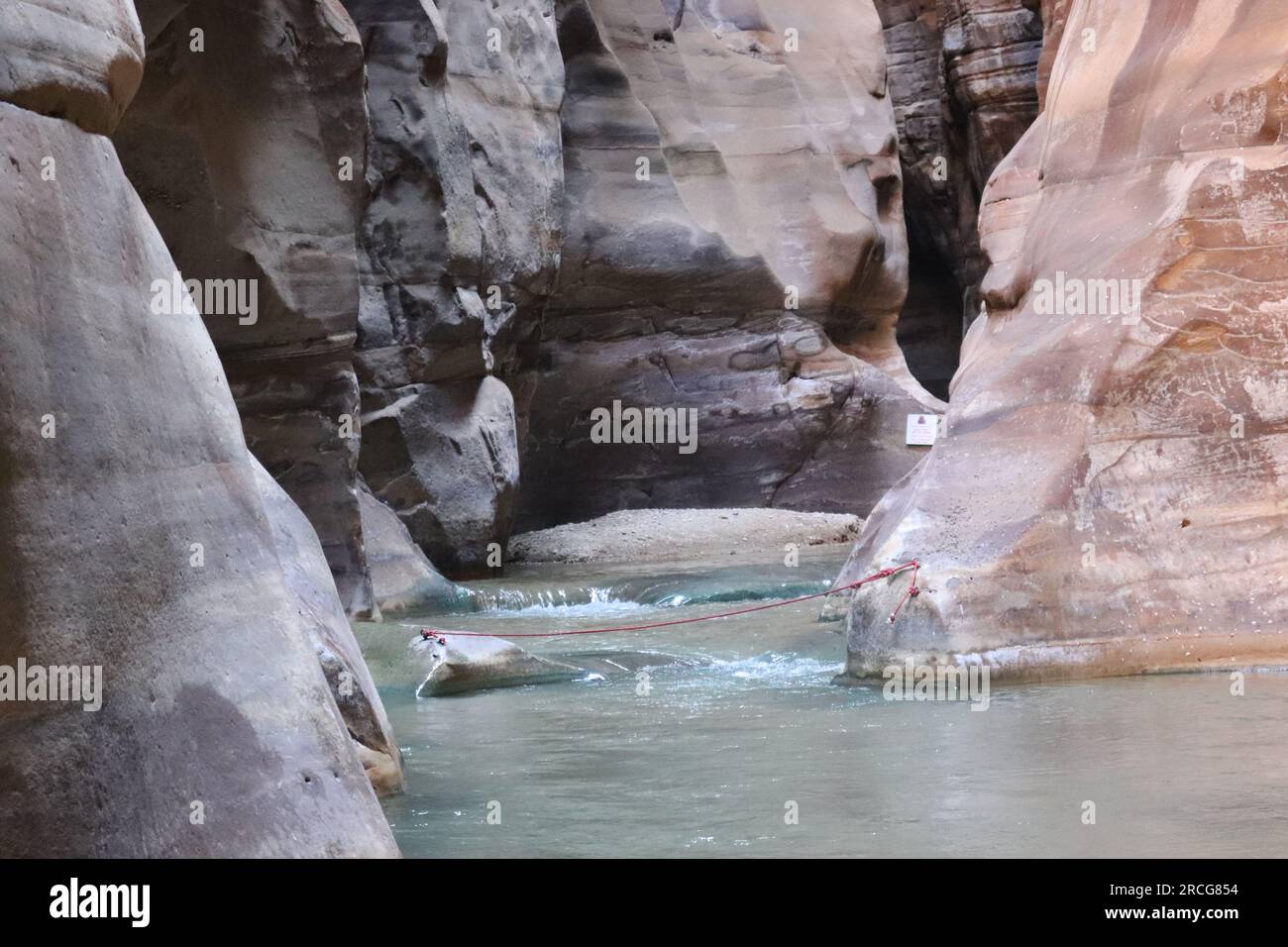 Tourism in Jordan : Wadi Mujib river, beside the Dead Sea Stock Photo ...