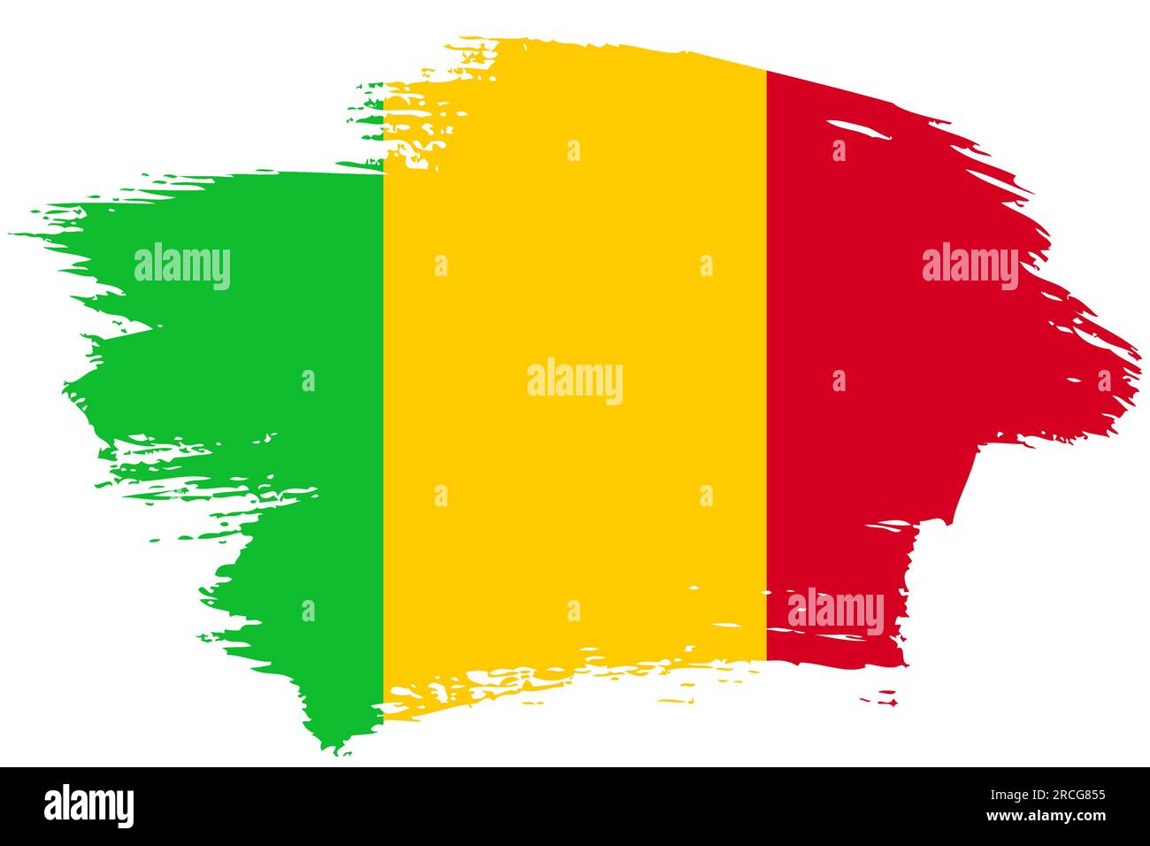 Mali brush stroke flag vector background. Hand drawn grunge style ...