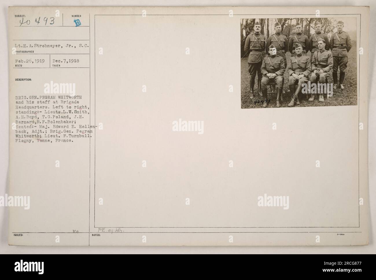 This image shows Brigadier General Pegram Whitworth and his staff at ...
