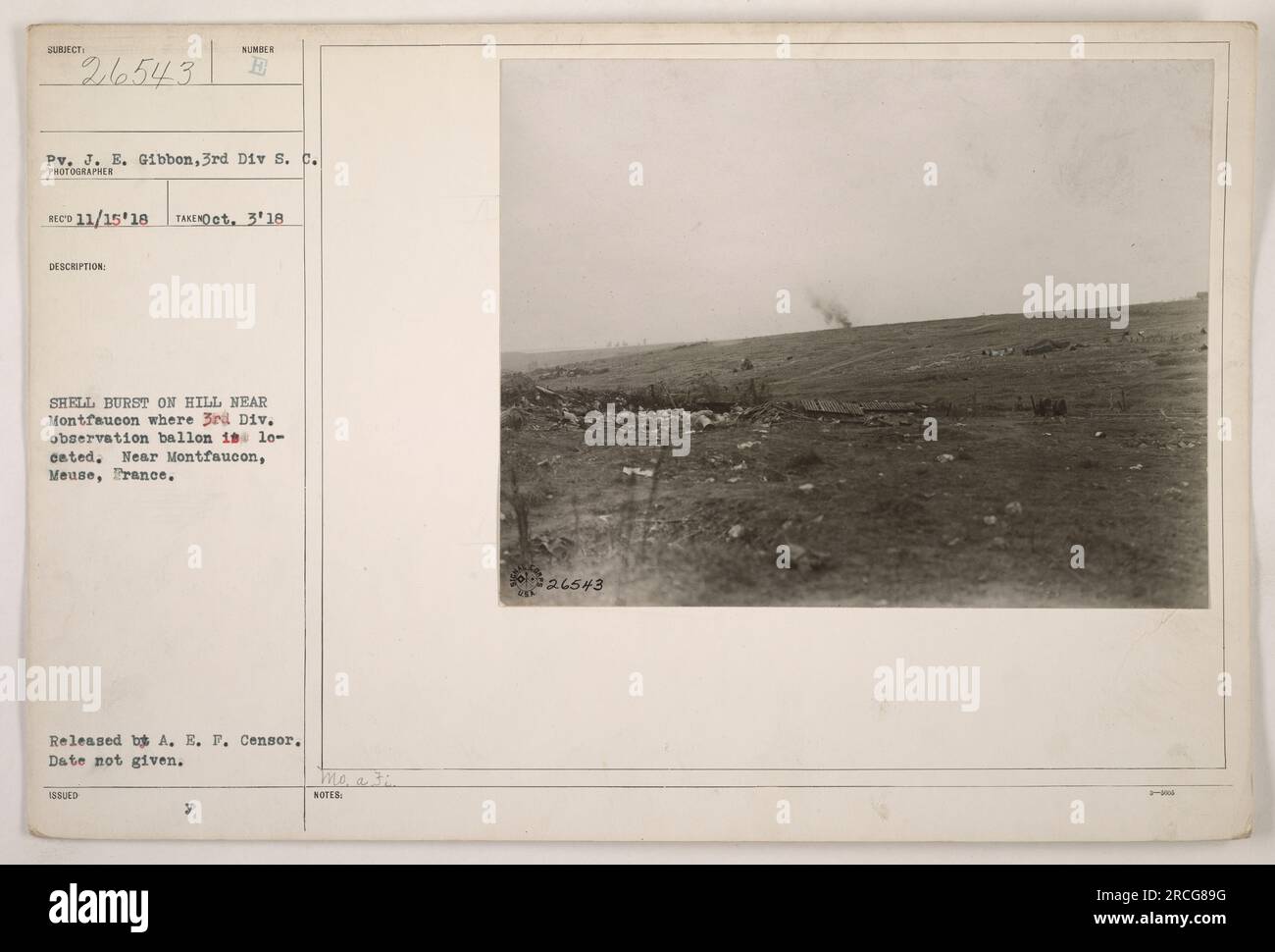 Private J.E. Gibbon from the 3rd Division Signal Corps is pictured ...