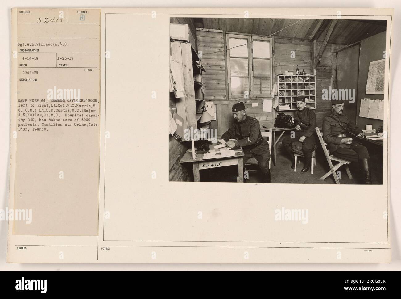 Left to right: Lt. Col. H.I. Harris, M.C., the Commanding Officer of ...