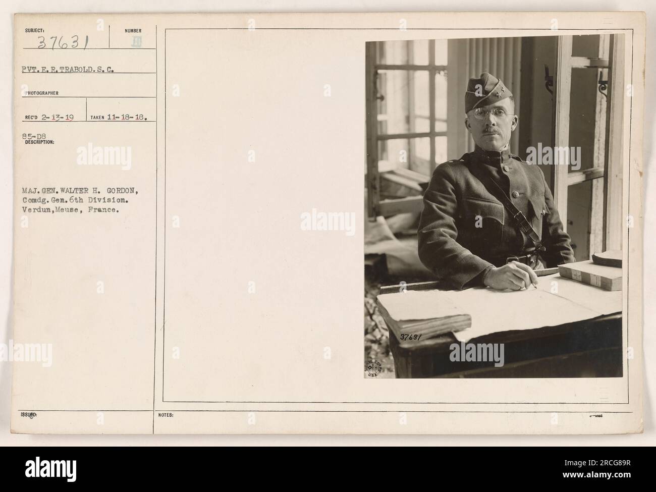 Pvt. E. E. Trabold, S.C., captured this photograph on November 18, 1918 ...