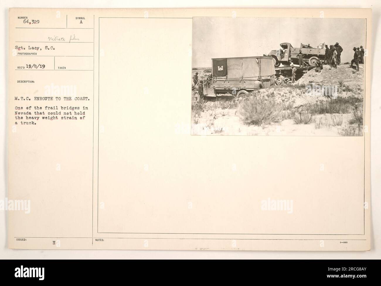 "Image showing a Military Transportation Corps (M.T.C.) convoy enroute ...